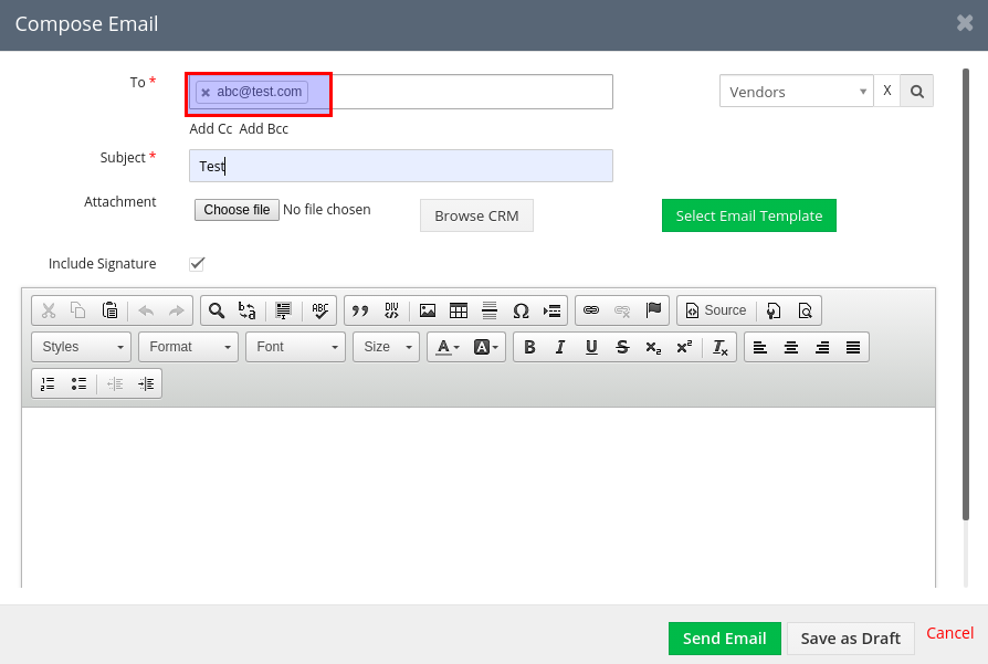 Mail Manager fails to send email to other than linked email id's in crm (#1211) · Issues ...